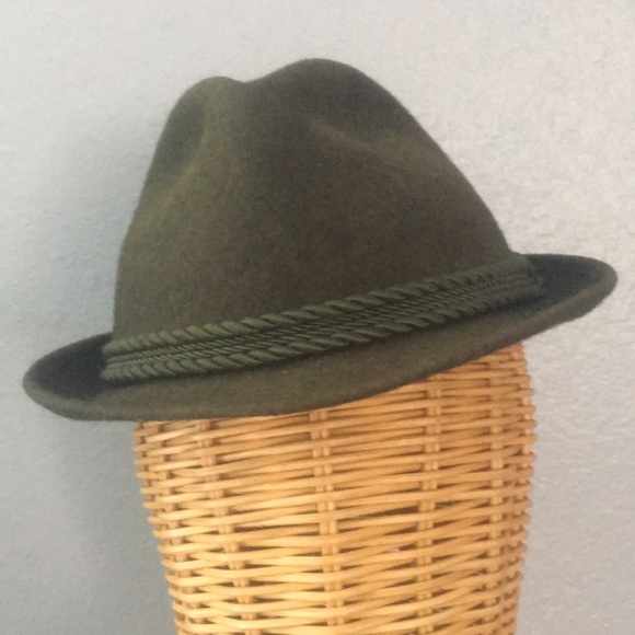 Vintage | Accessories | Vintage German Firenzi Green Wool Fedora Style ...